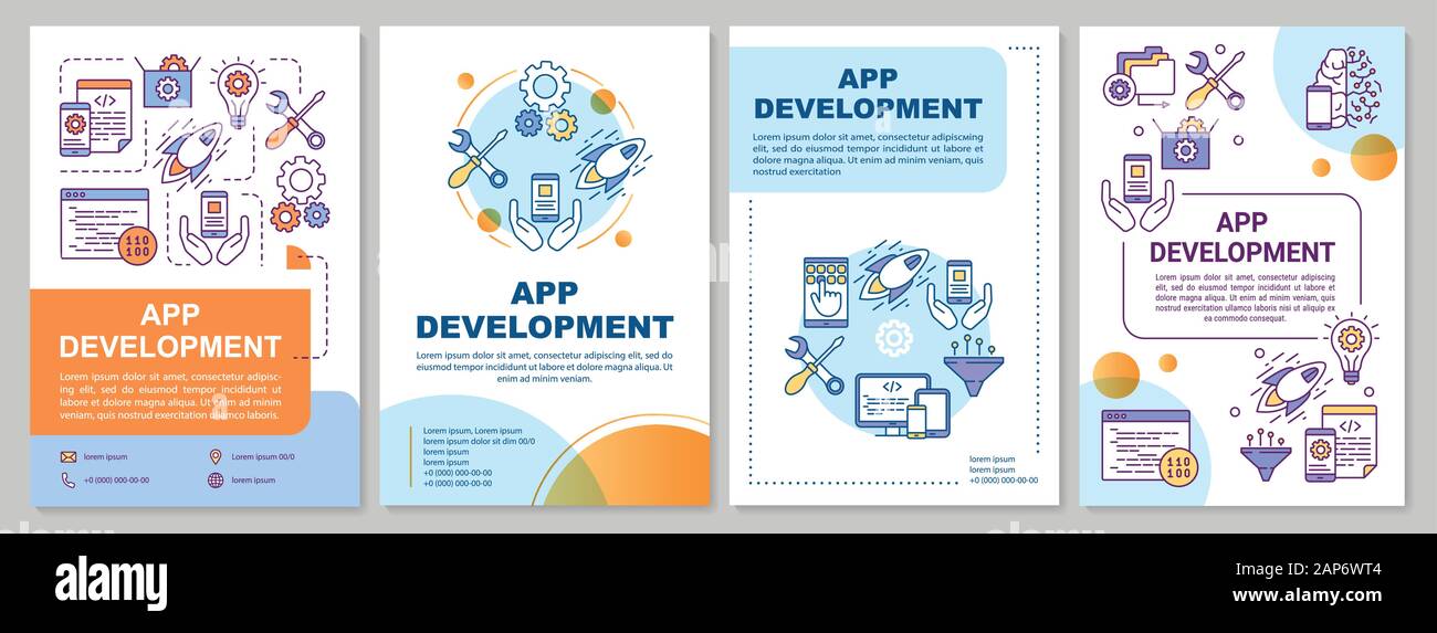 App development brochure template. Mobile programming. Flyer, booklet ...