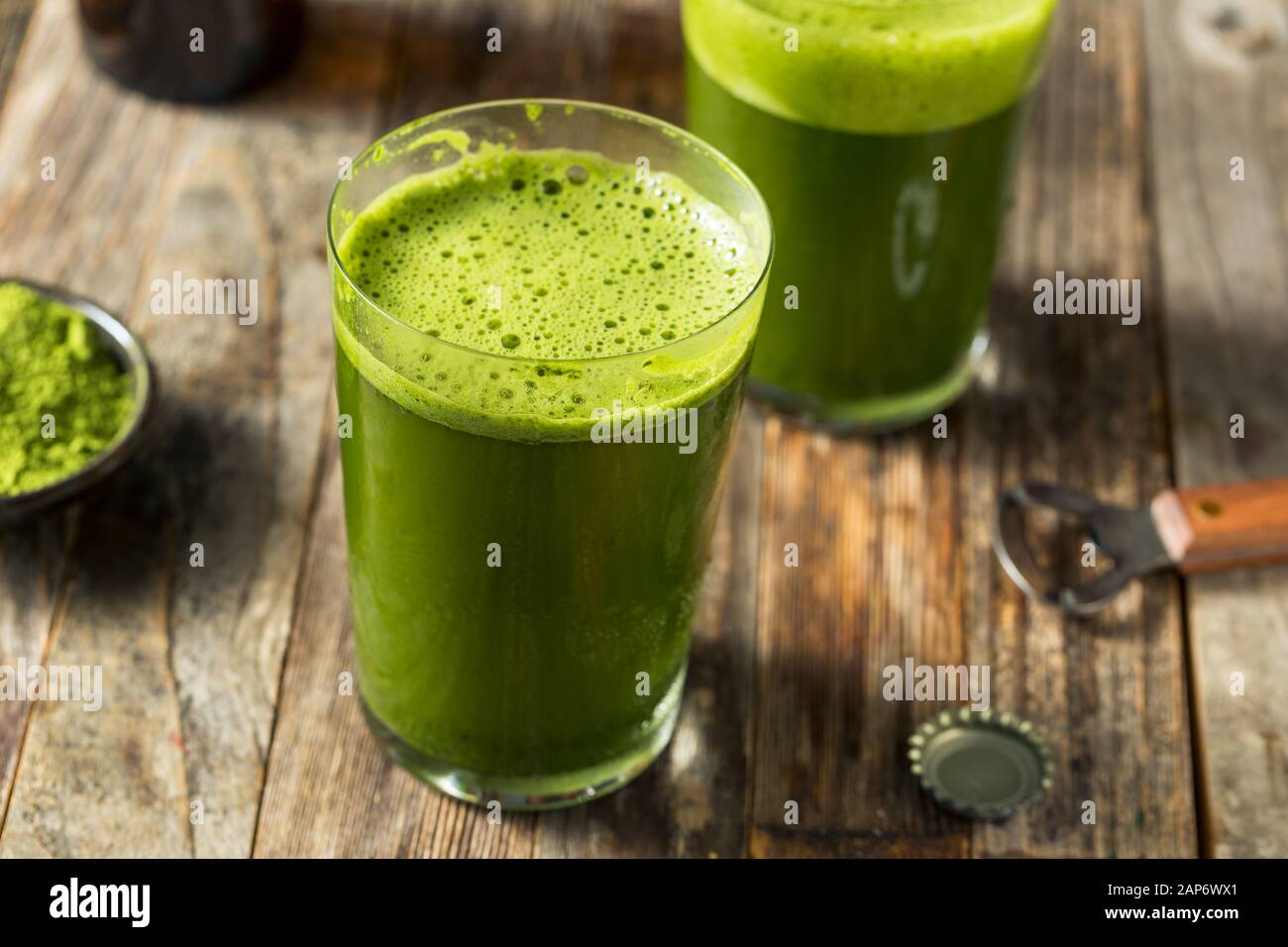 Homemade Green Matcha Beer in a Glass Stock Photo - Alamy