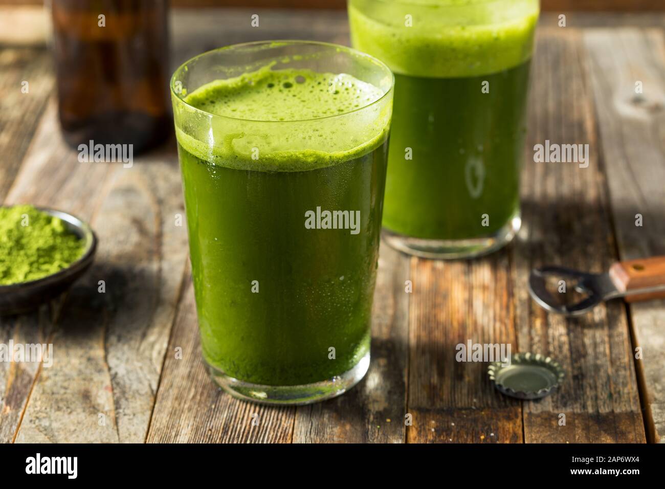Homemade Green Matcha Beer in a Glass Stock Photo - Alamy