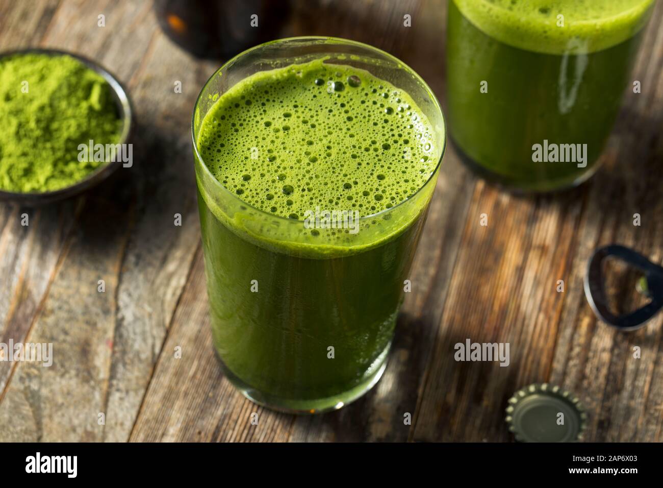 Homemade Green Matcha Beer in a Glass Stock Photo - Alamy