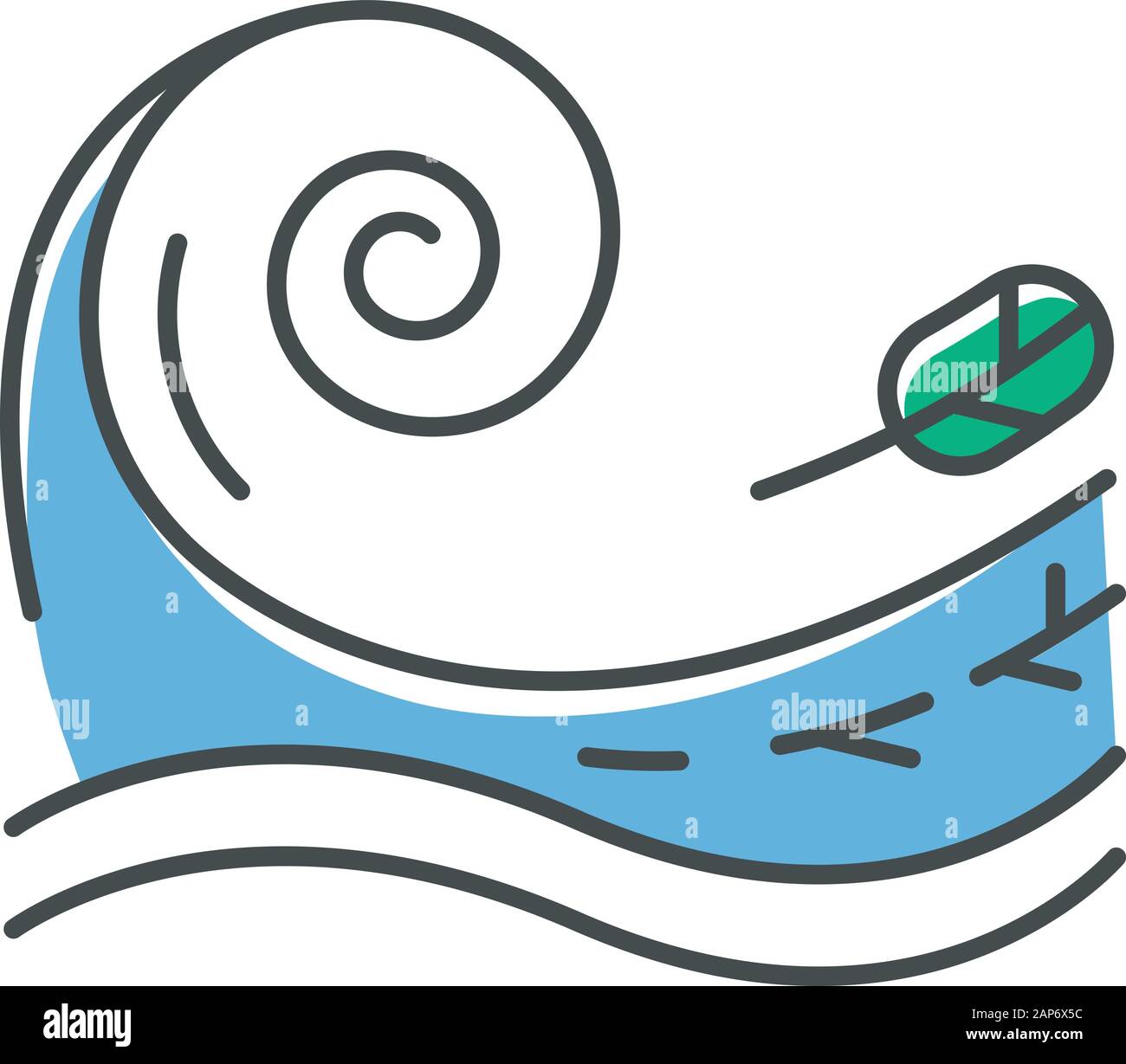 Tsunami blue color icon. Sea storm. Water splash. Groundswell. Tide ...