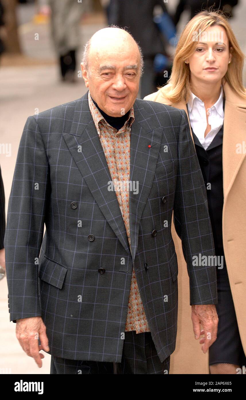 Mohamed Al Fayed with spokesperson Katherine Witty leaving the High ...