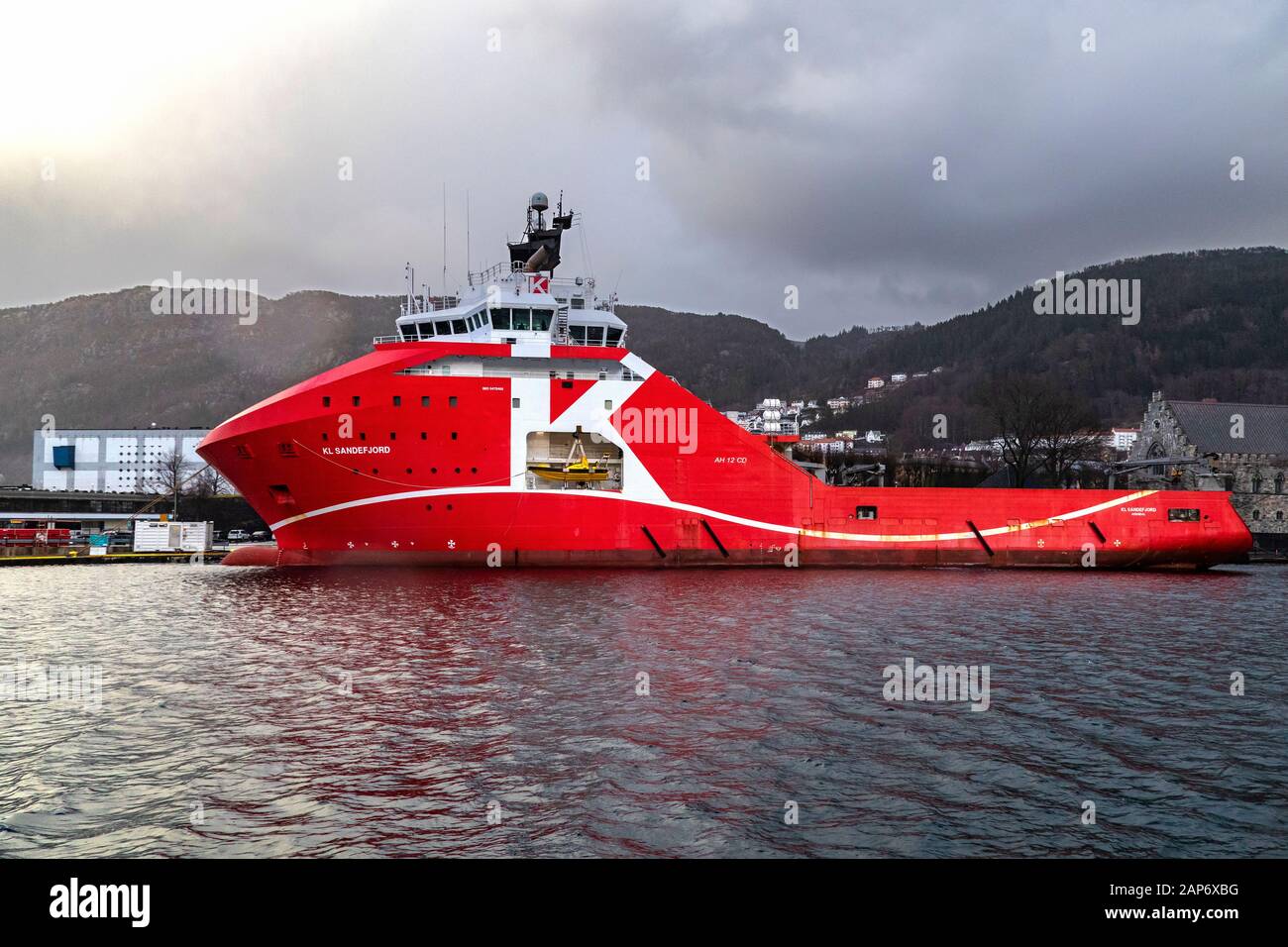 Offshore AHTS Anchor Handling Tug Supply vessel KL Sandefjord in the ...