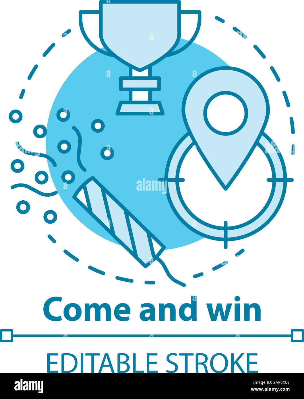 Come and win concept icon. Victory idea thin line illustration. Game ...