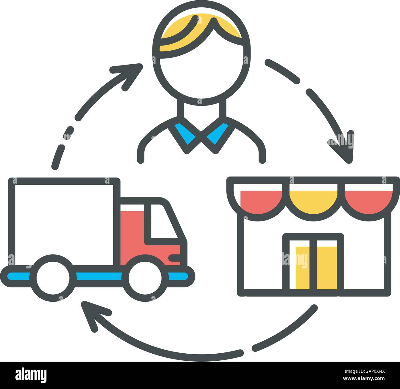 Dropshipping color icon. Drop shipping. Order and product delivery to ...