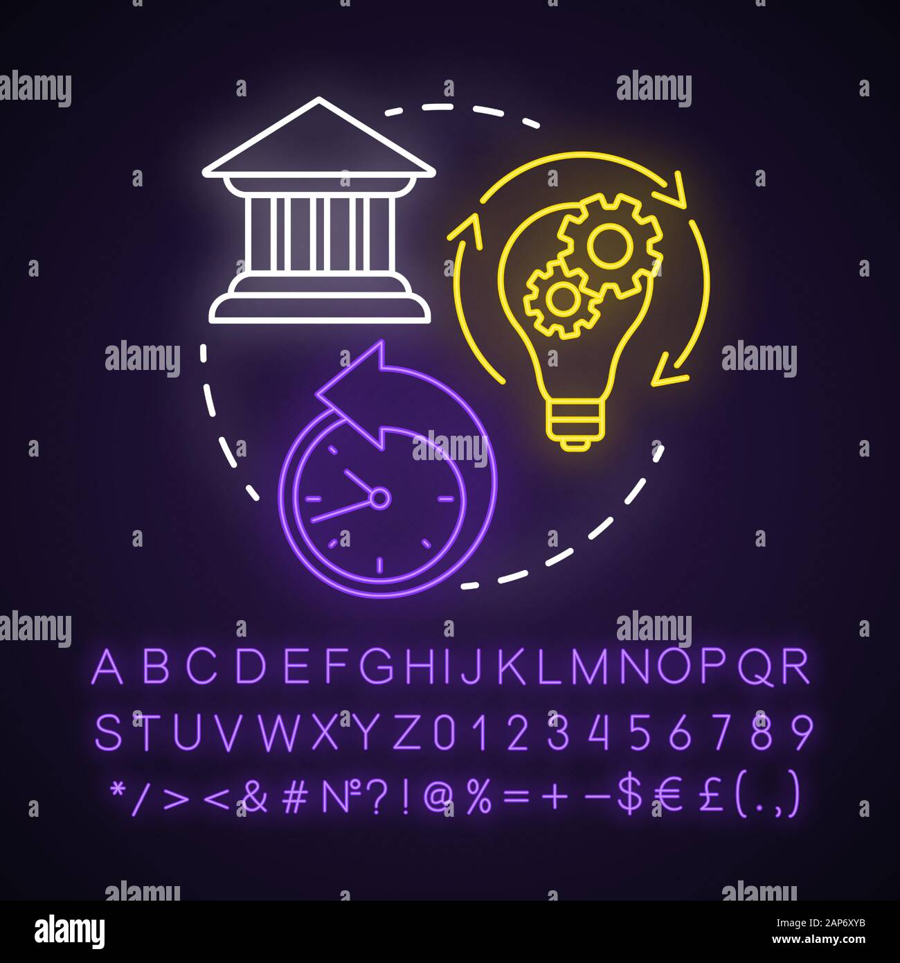 Historical escape room neon light concept icon. History subject idea ...