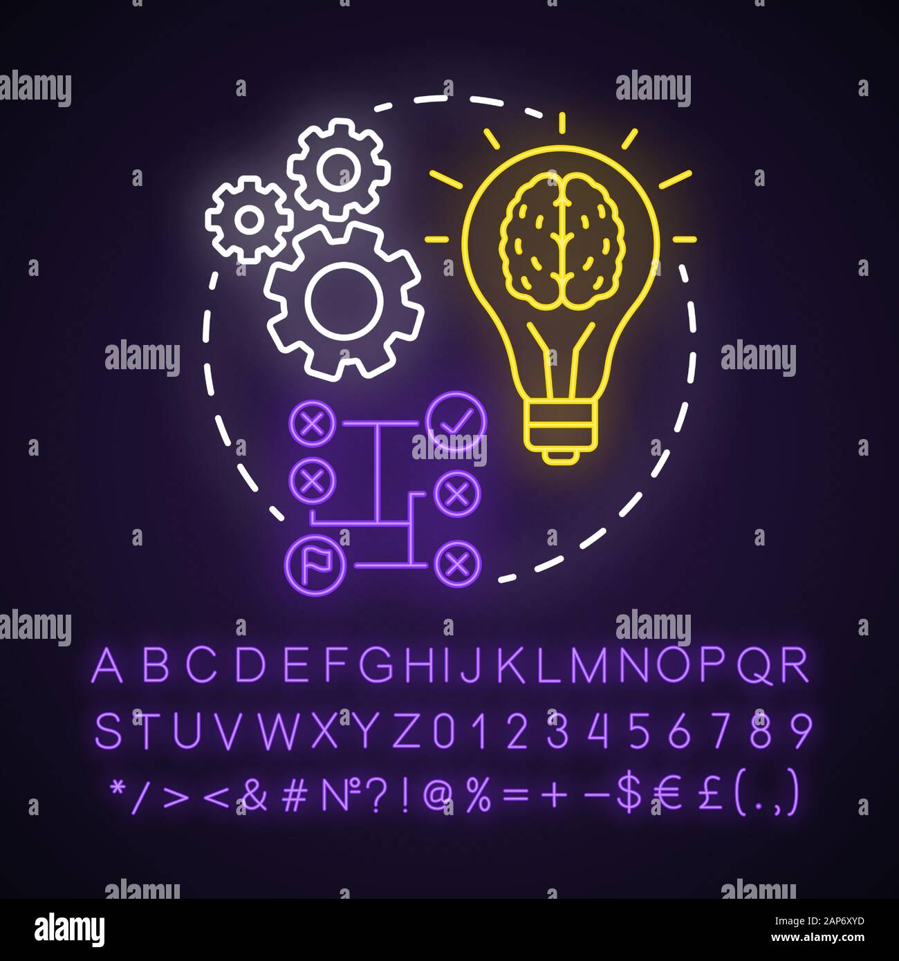 Logic neon light concept icon. Thinking process idea. Rational ...