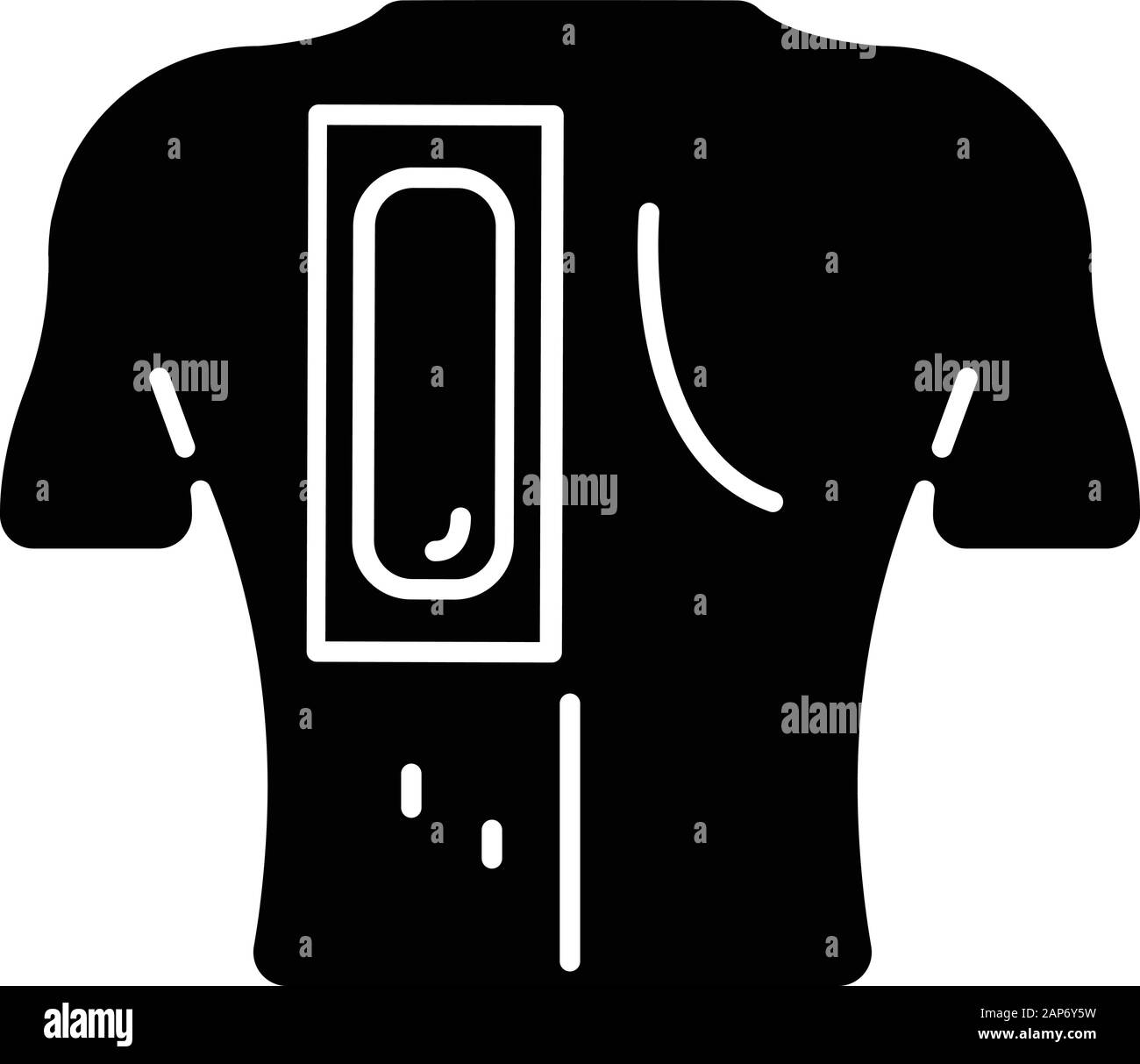 Back waxing glyph icon. Male hair removal procedure. Depilation with ...