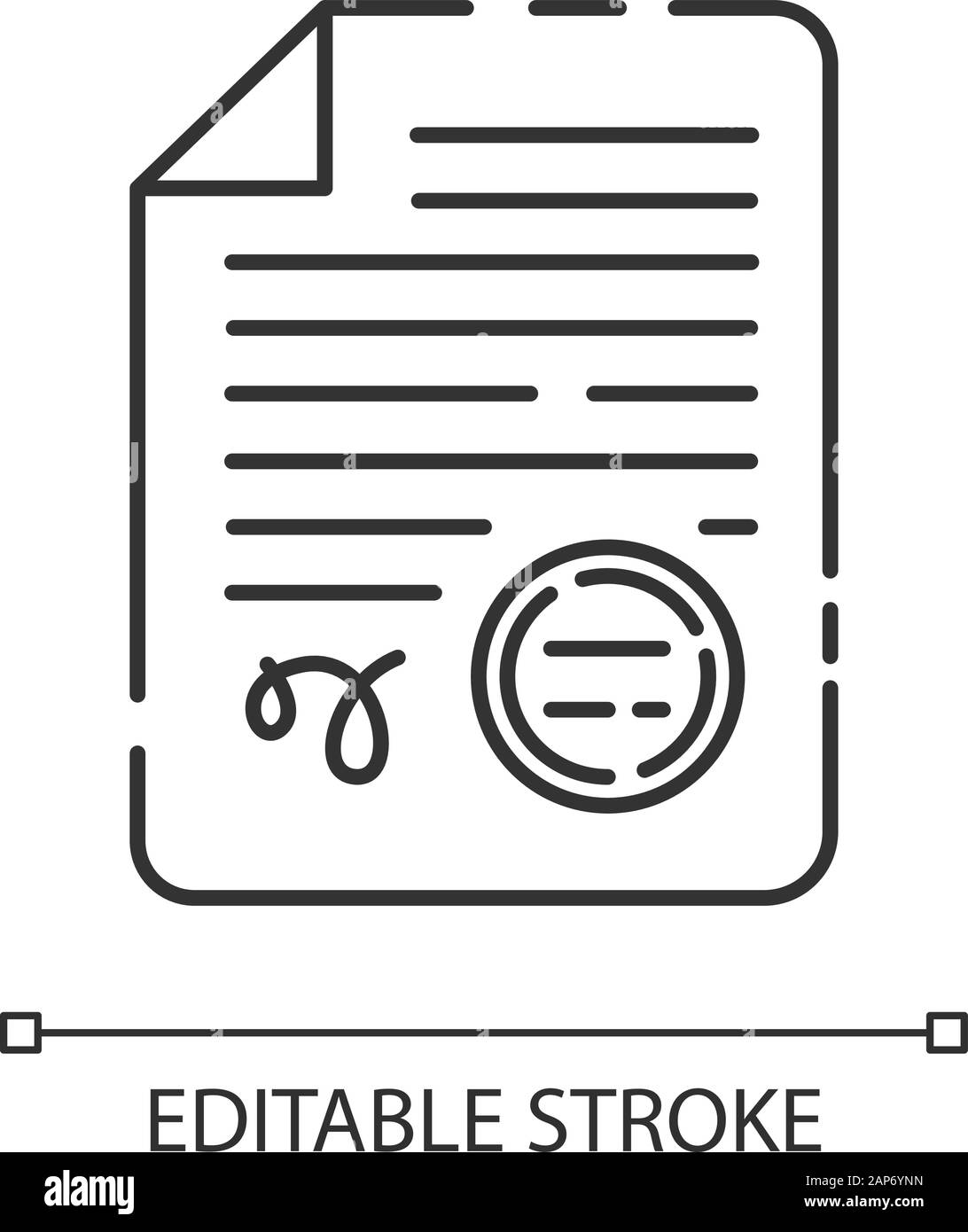 Apostilles and document legalization services linear icon. Translation ...