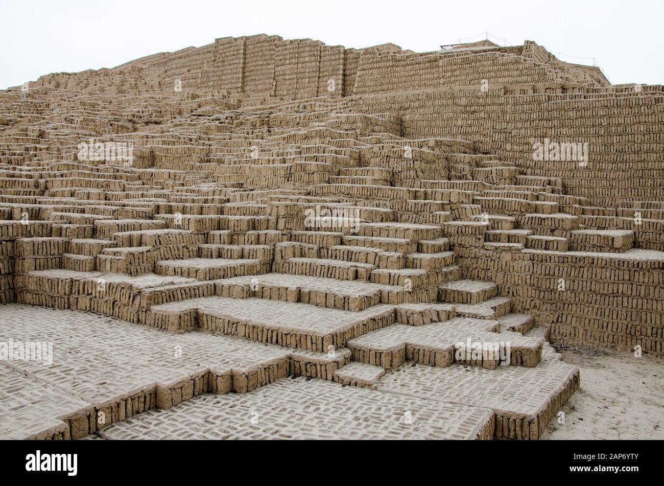 The pre-Inca adobe pyramid of Huaca Pucllana in Lima, Peru Stock Photo ...