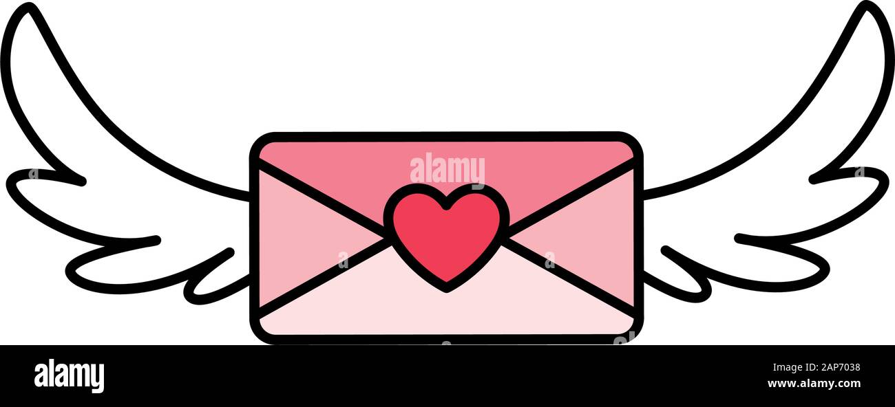 envelope with wings in white background vector illustration design ...