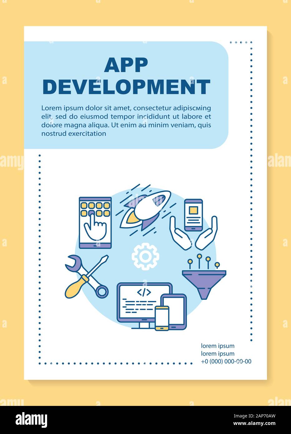 App Development Poster Template Layout Mobile Software Programming Banner Booklet Leaflet