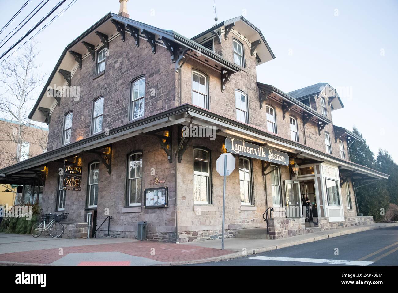 New Hope, Pennsylvania, January 12, 2020: Lambertville station in New ...