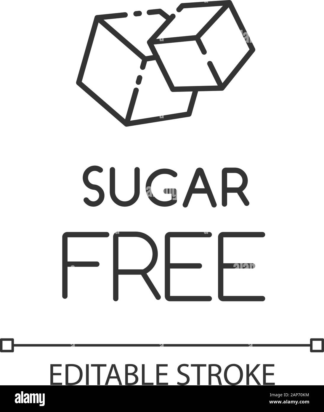 Sugar free linear icon. Food without added sweetener. Product free ...