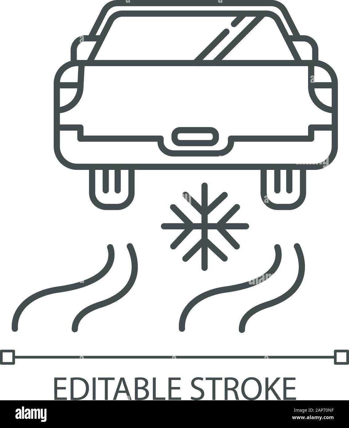 Ice driving linear icon. Winter extreme sport, risky activity and ...