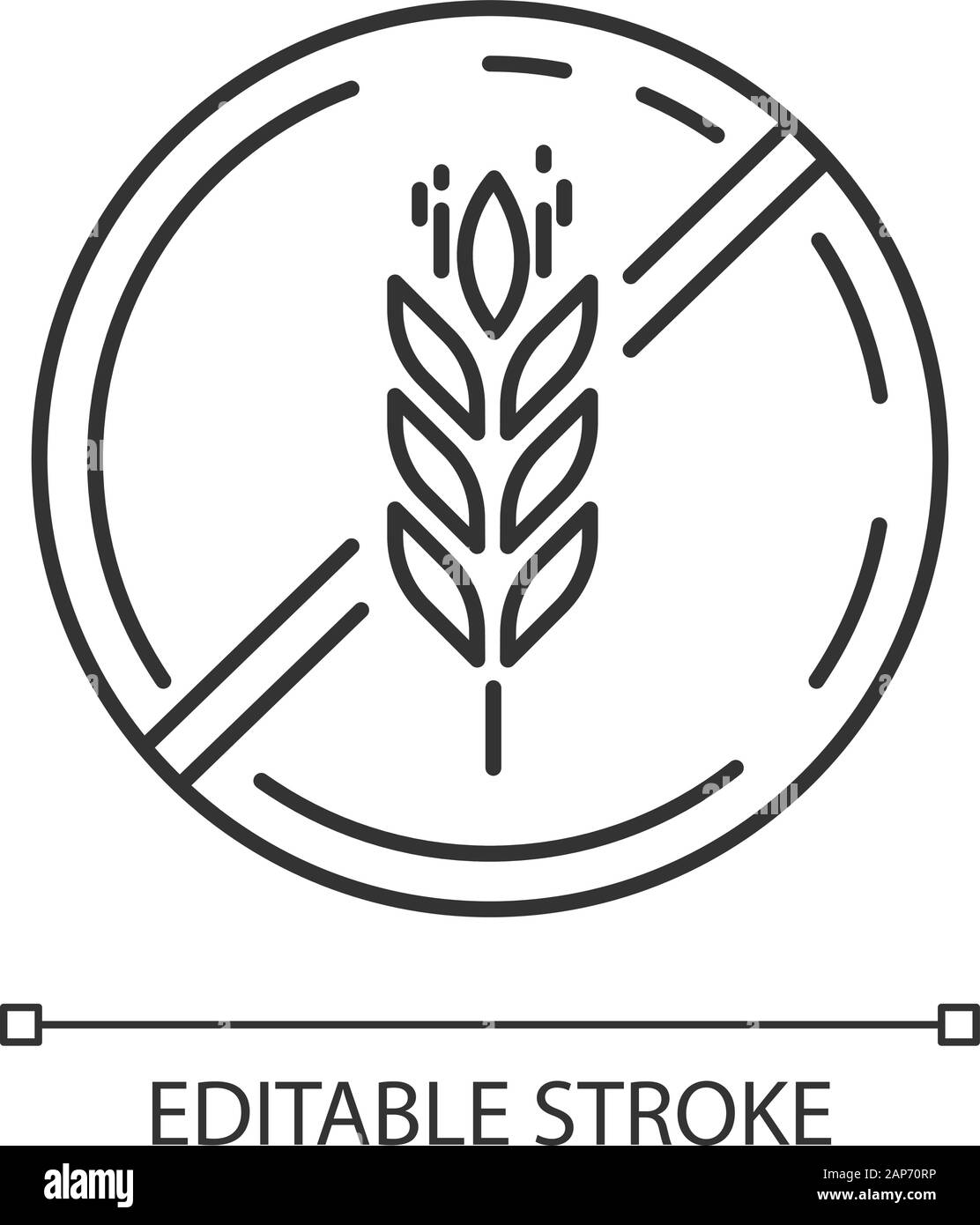 Gluten free linear icon. Organic food. Product free ingredient. Healthy ...