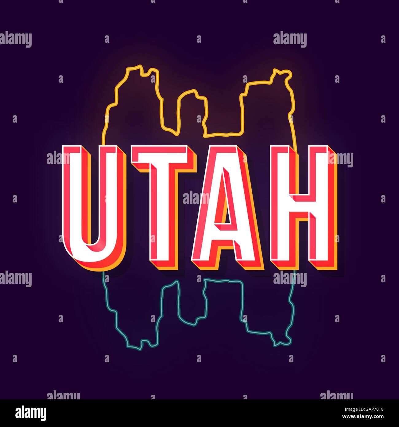 Utah vintage 3d vector lettering. Retro bold font, typeface. Pop art ...