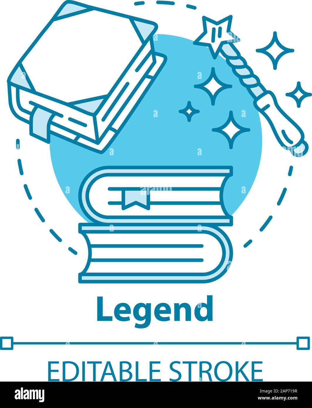 Legend concept icon. Storytelling idea thin line illustration. Fables ...