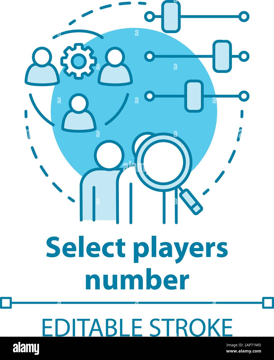 Select players number concept icon. Teamwork idea thin line ...