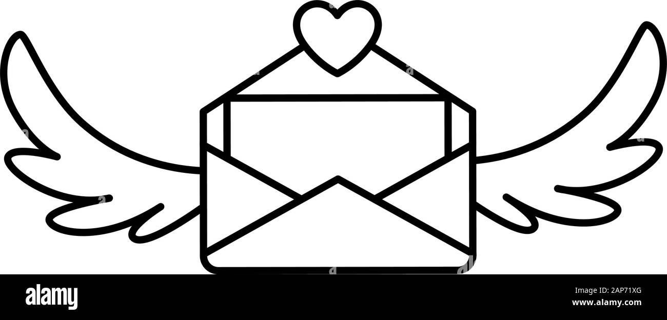 envelope with wings in white background vector illustration design ...