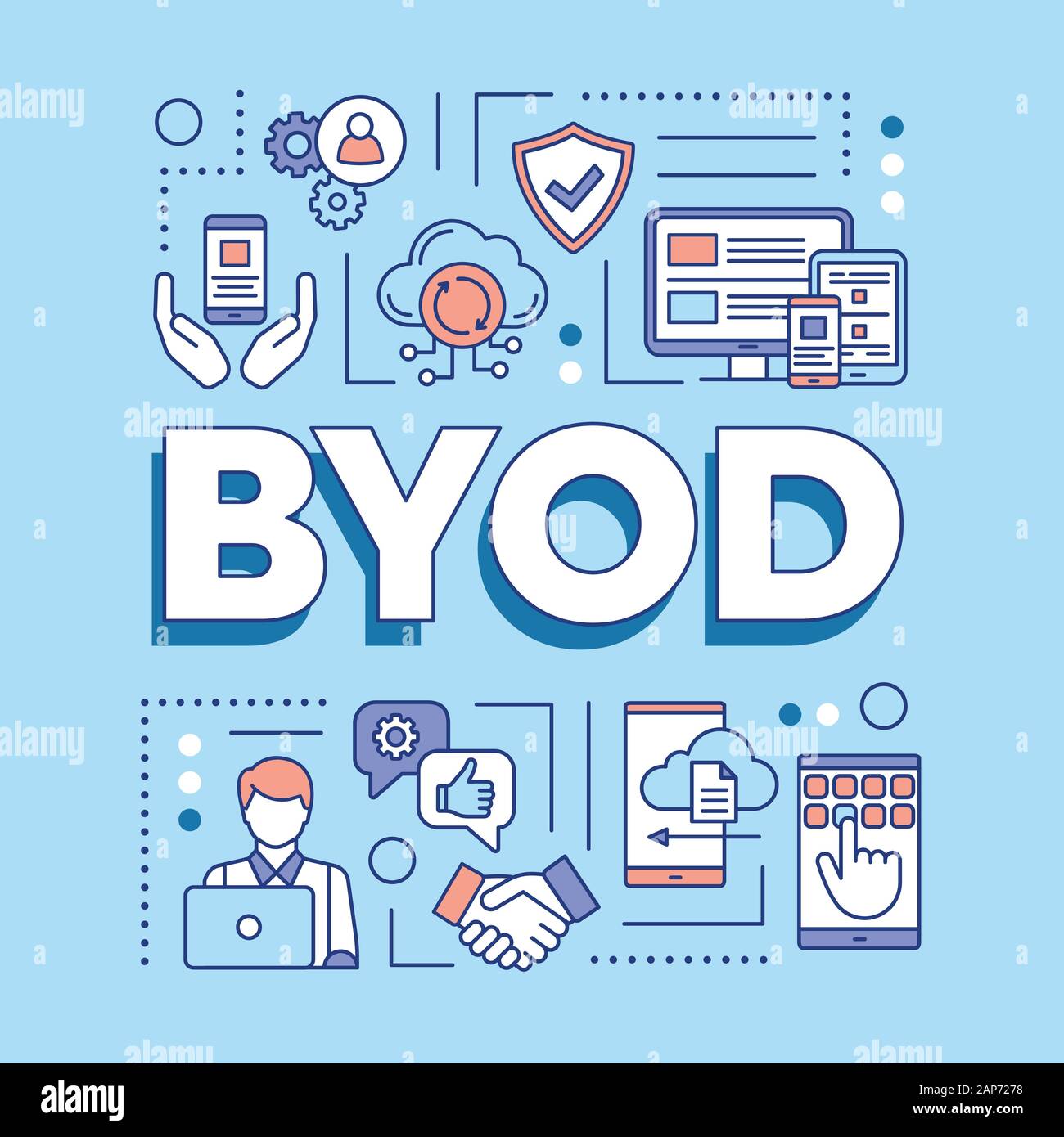 BYOD word concepts banner. Bring your own device. Using personal ...