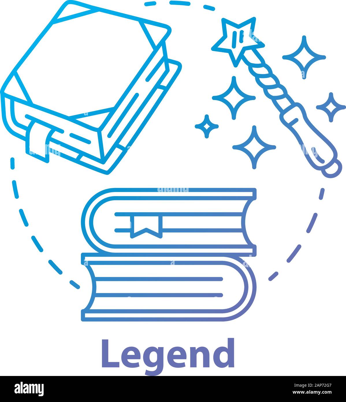 Legend blue gradient concept icon. Storytelling idea thin line ...