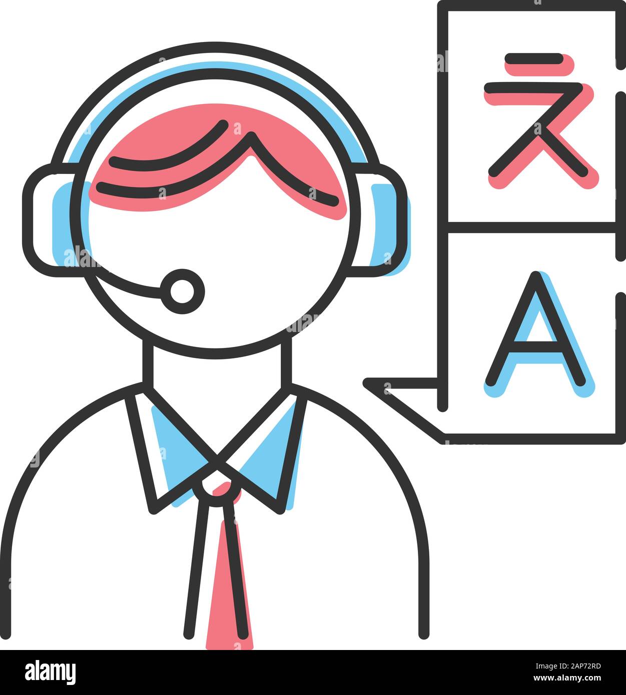 Translator interpreter icon cartoon style hi-res stock photography and ...