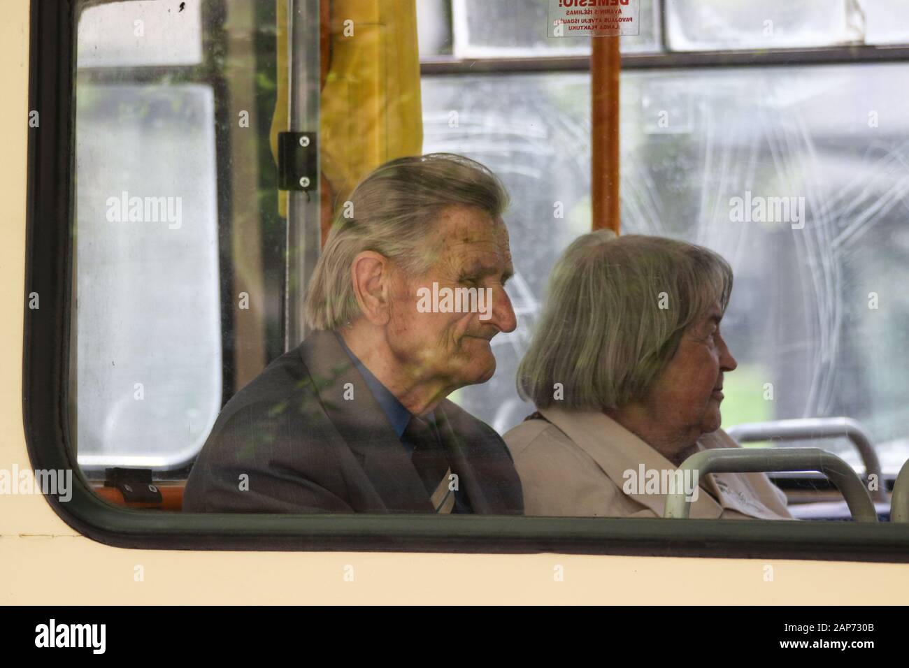 Elderly woman on bus hi-res stock photography and images - Alamy
