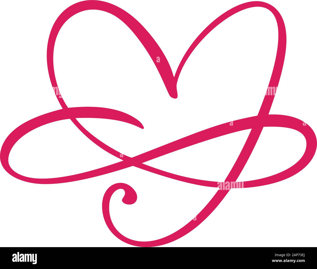 Heart love logo with Infinity sign. Design flourish element for ...