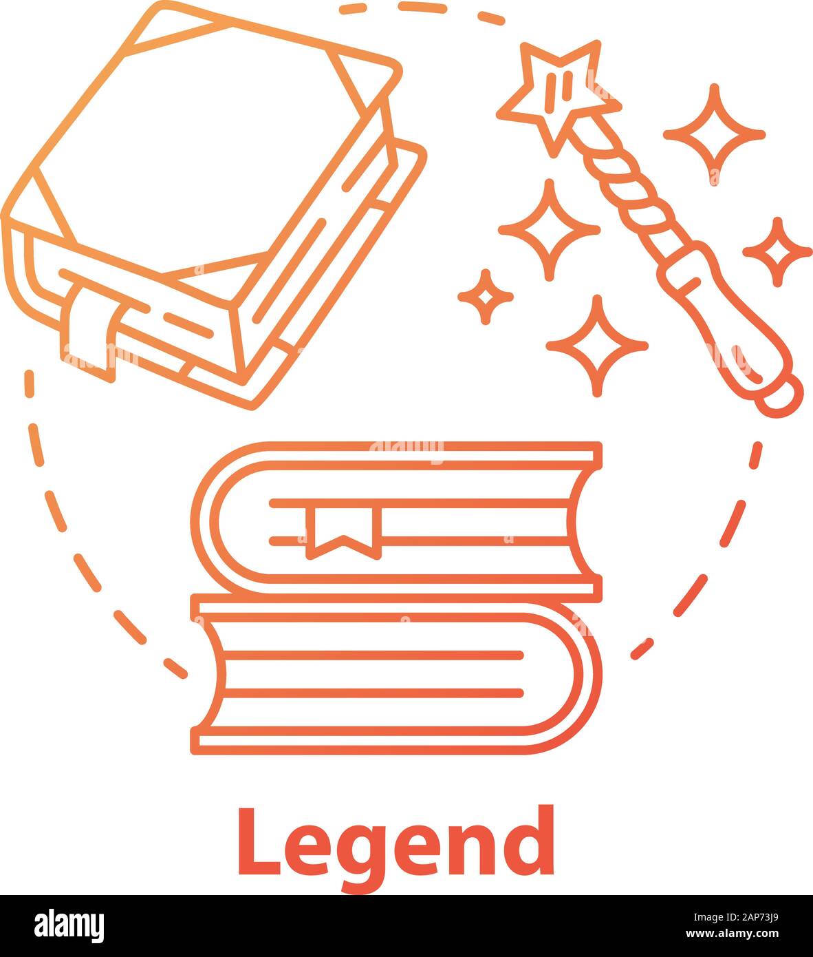 Legend red gradient concept icon. Storytelling idea thin line ...