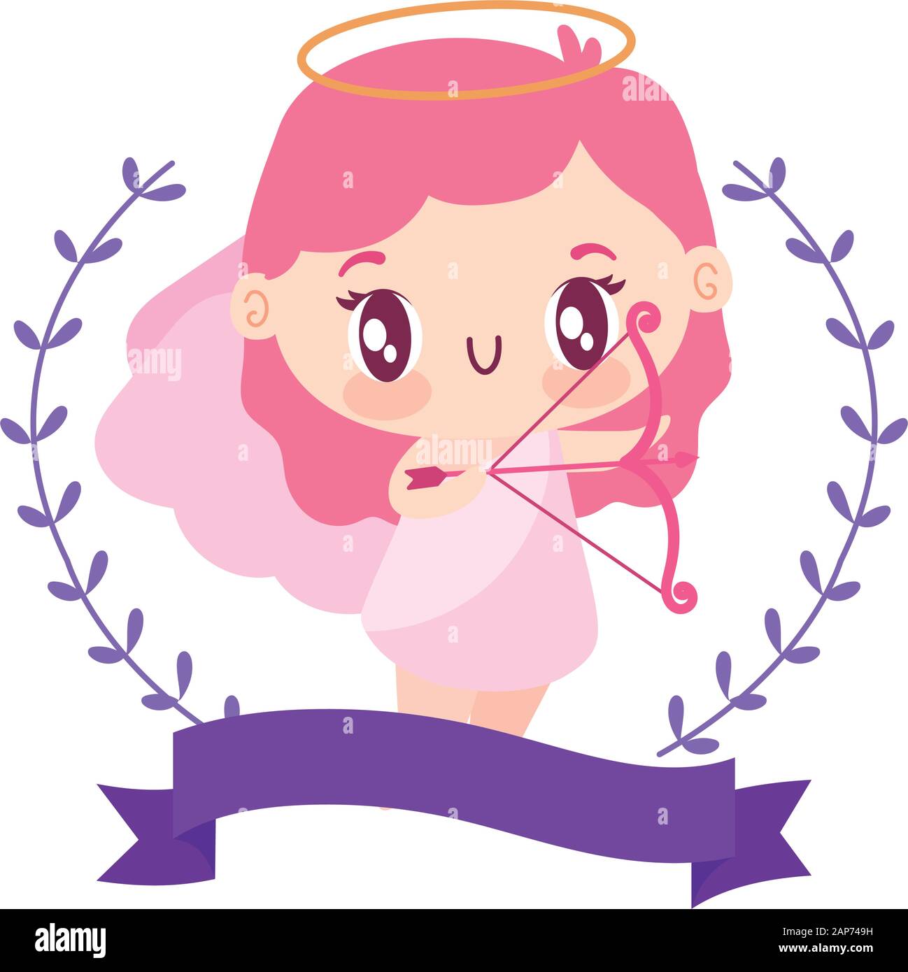 Girl cupid cartoon design of love passion romantic valentines day ...