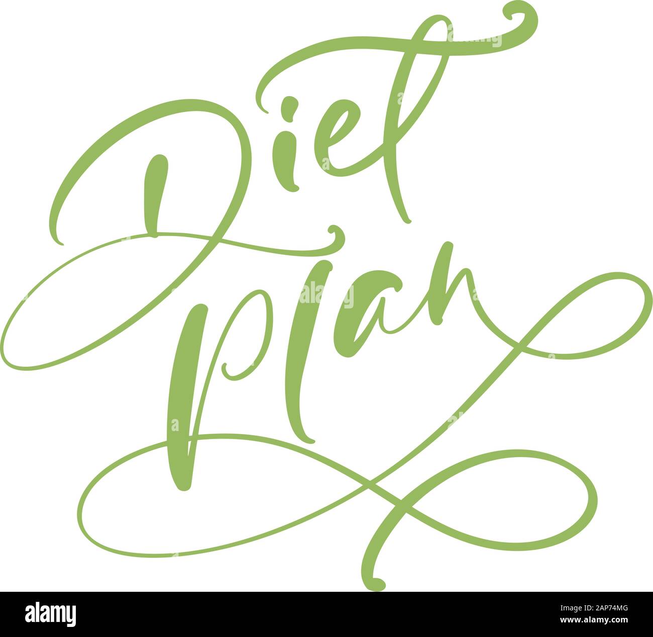 Hand drawn lettering calligraphic text Diet plan. Perfect design for ...
