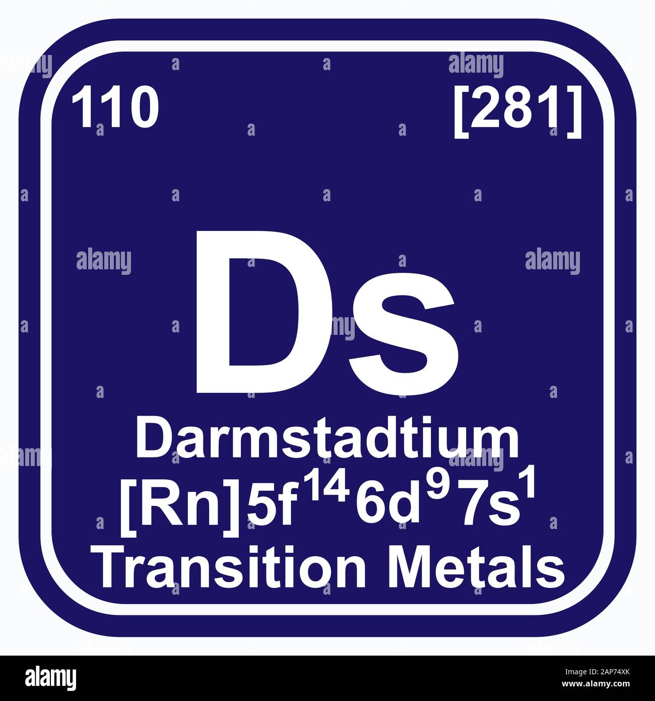 Darmstadtium Periodic Table of the Elements Vector illustration eps 10 ...