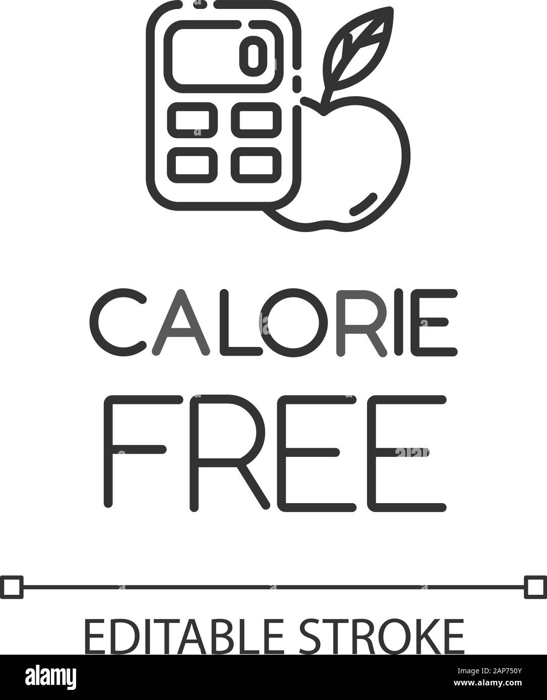 Calorie free linear icon. Low calories snacks for weight loss. Product ...