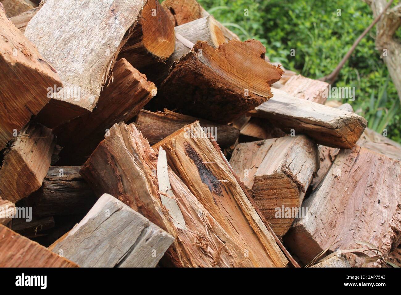 Stack of firewood Stock Photo - Alamy