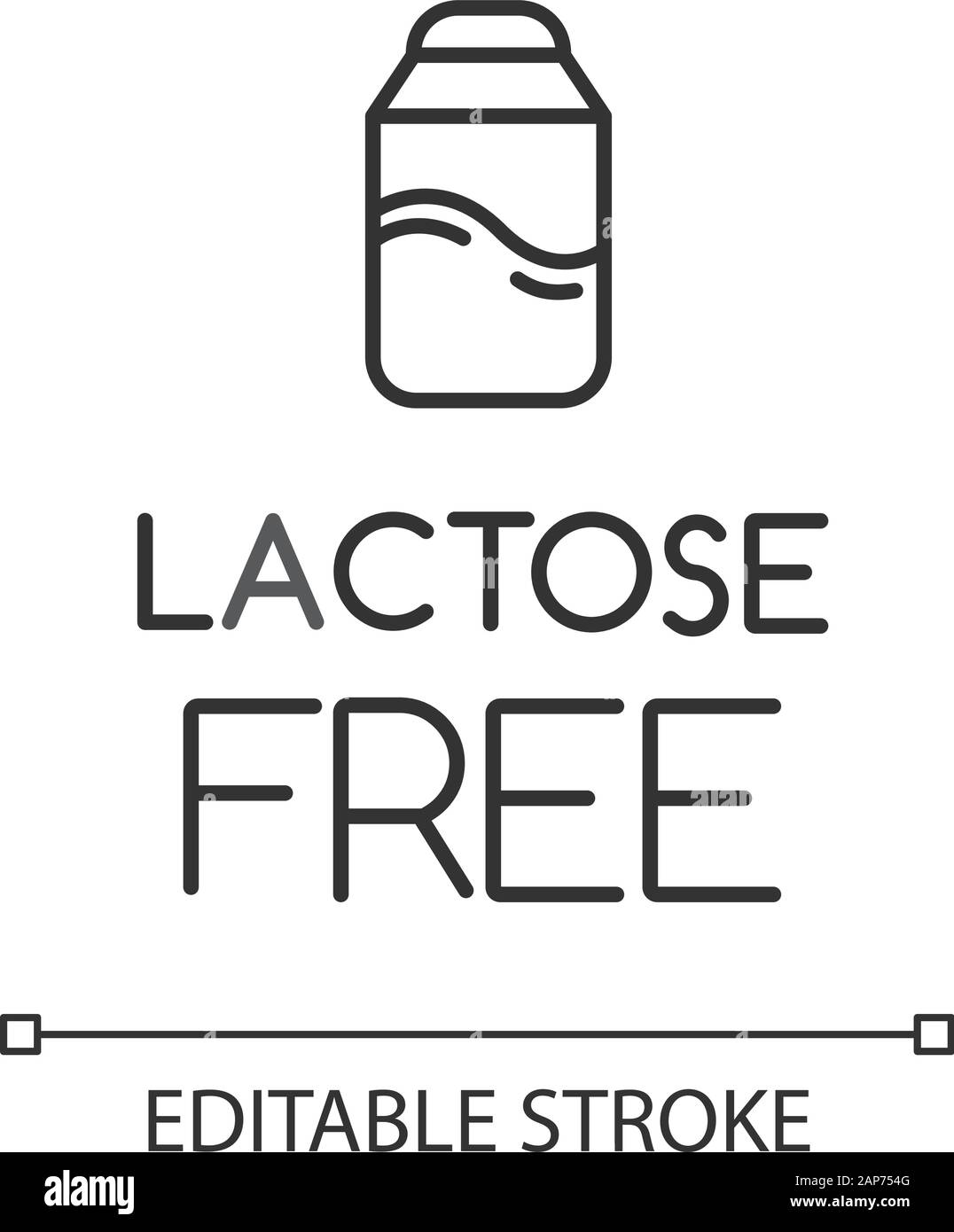 Lactose free linear icon. Hypoallergenic milk. Organic alternative ...