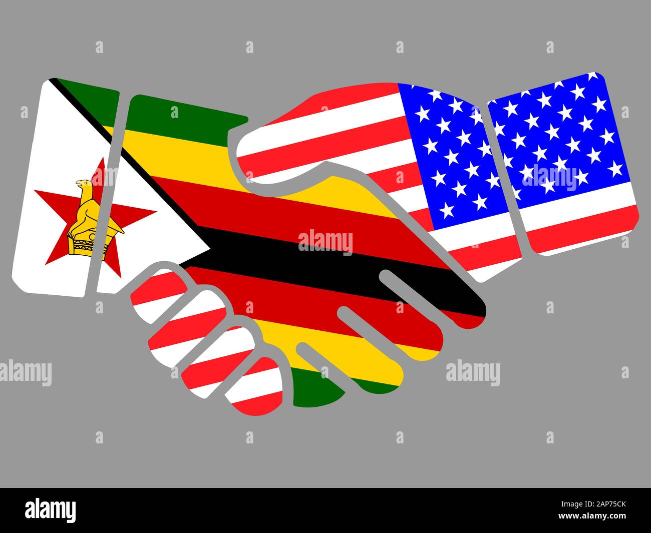 Zimbabwe and USA flags Handshake vector Stock Vector Image & Art - Alamy