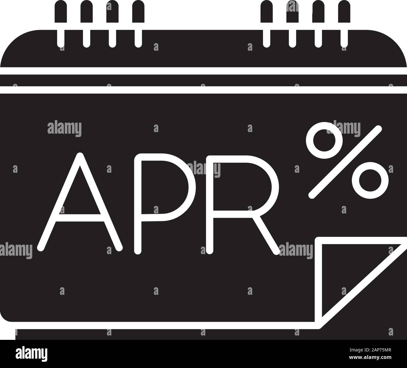 Annual percentage rate glyph icon. APR calculations. Financial report ...