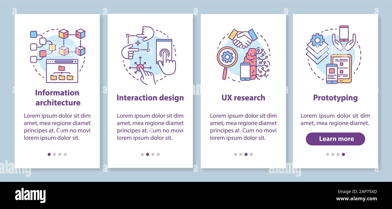 Software Development Onboarding Mobile App Page Screen With Linear Concepts Ux Designing