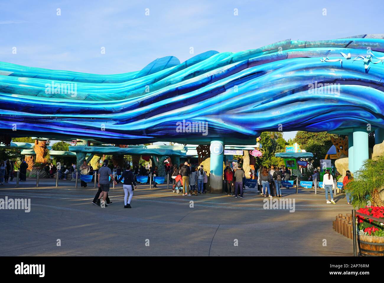 SAN DIEGO, CA -5 JAN 2020- View of SeaWorld, a landmark marine animal ...