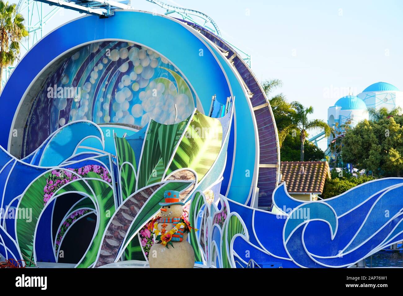 SAN DIEGO, CA -5 JAN 2020- View of SeaWorld, a landmark marine animal ...