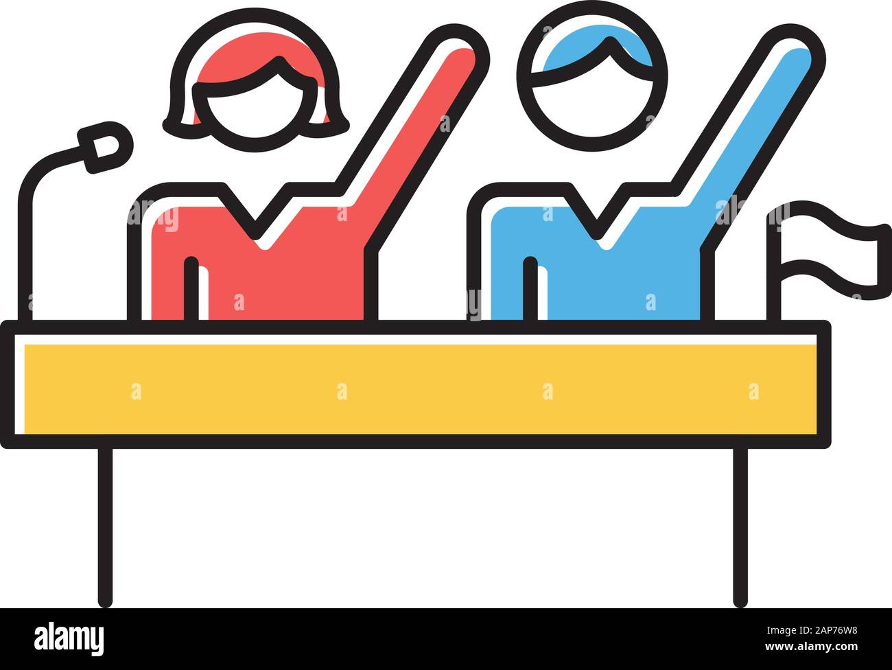 Politic rights gender equality color icon. Female and male candidates ...