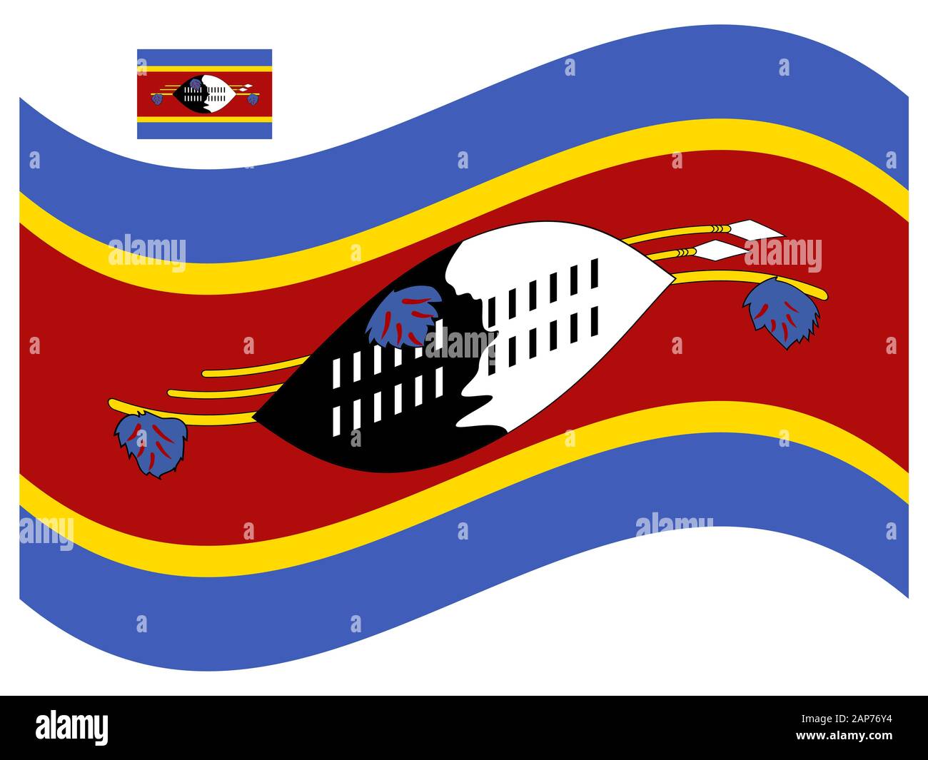 Wave Swaziland Kingdom of Eswatini Flag Vector Stock Vector Image & Art ...