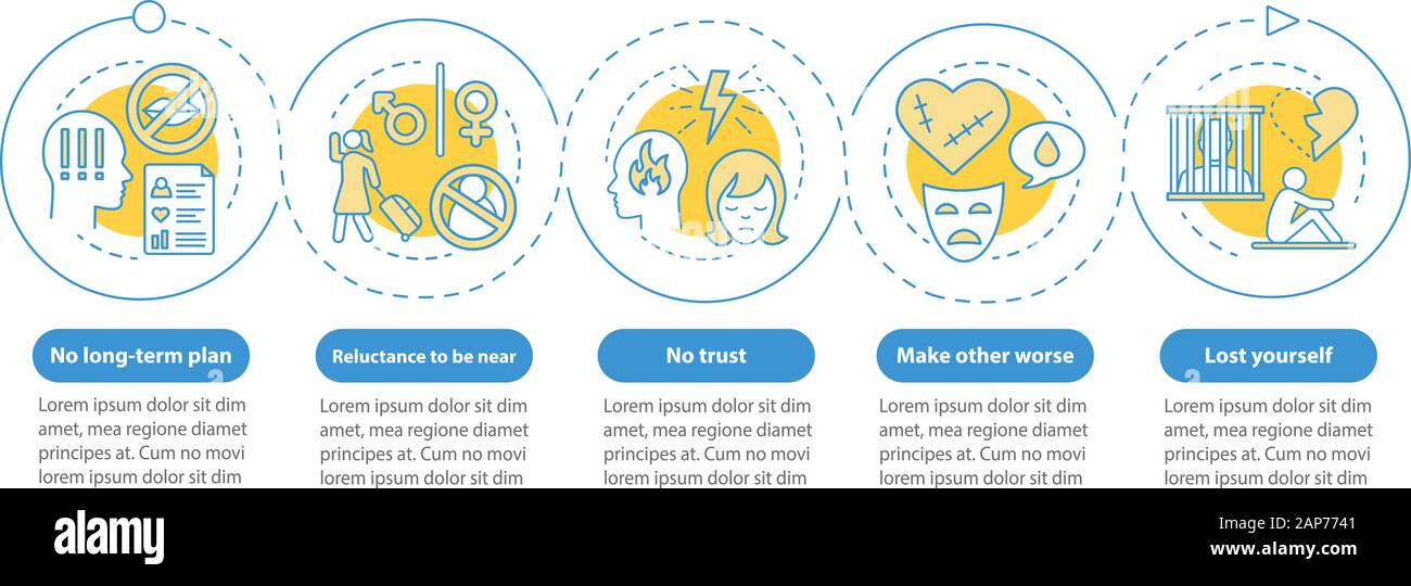 Relationships problems vector infographic template. Business ...