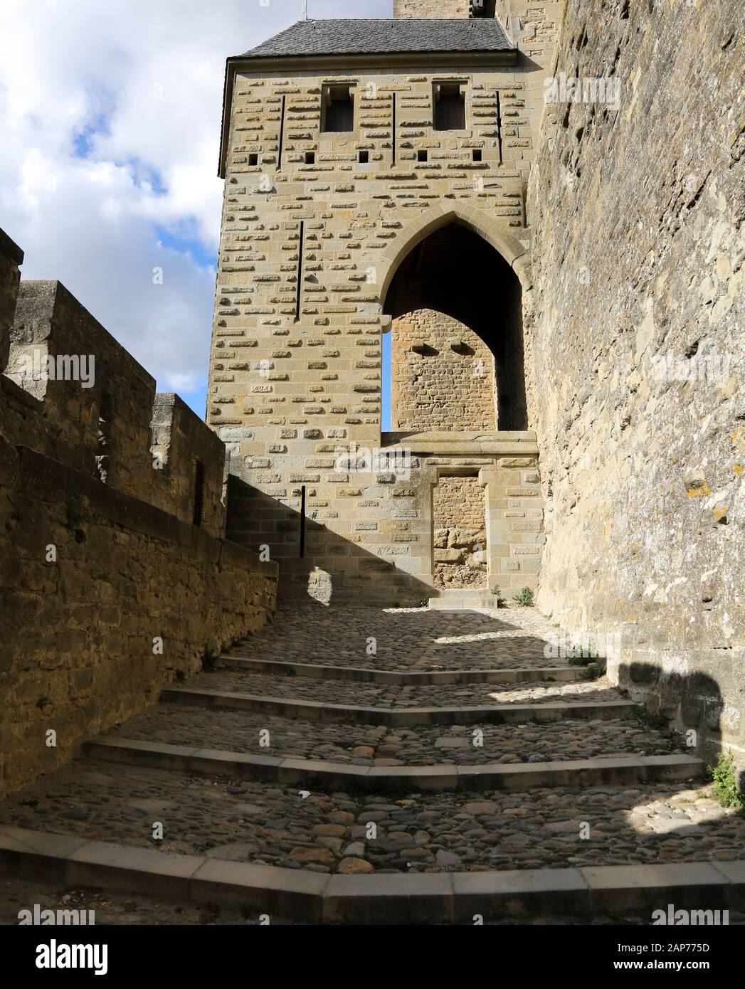 Inside the Carcassonne fortress Stock Photo - Alamy