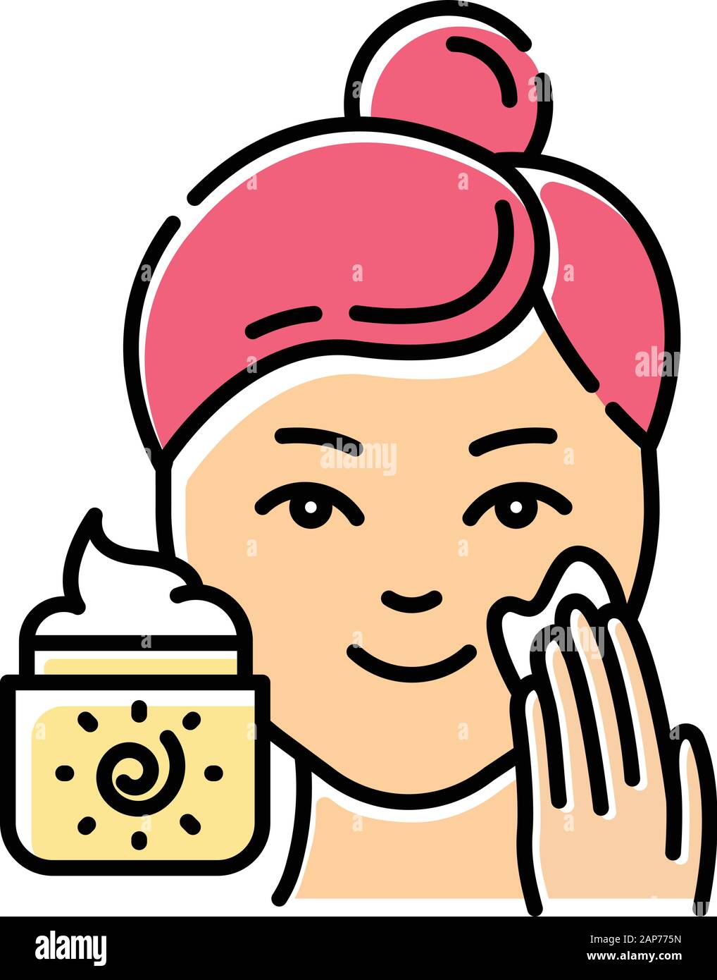 Woman Applying Sunscreen Stock Vector Images Alamy
