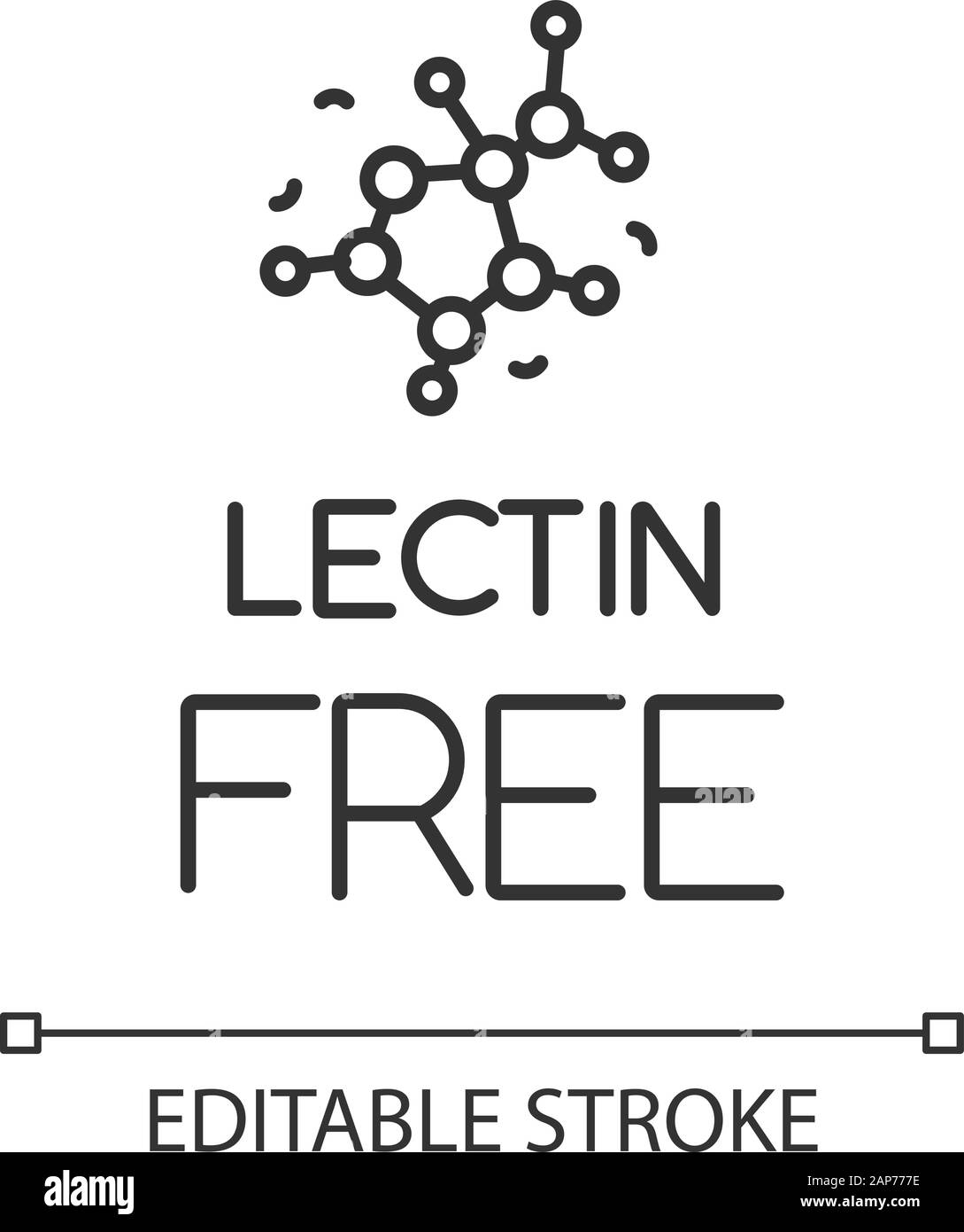 Lectin free linear icon. Non-toxic, non-chemical. Product free ...