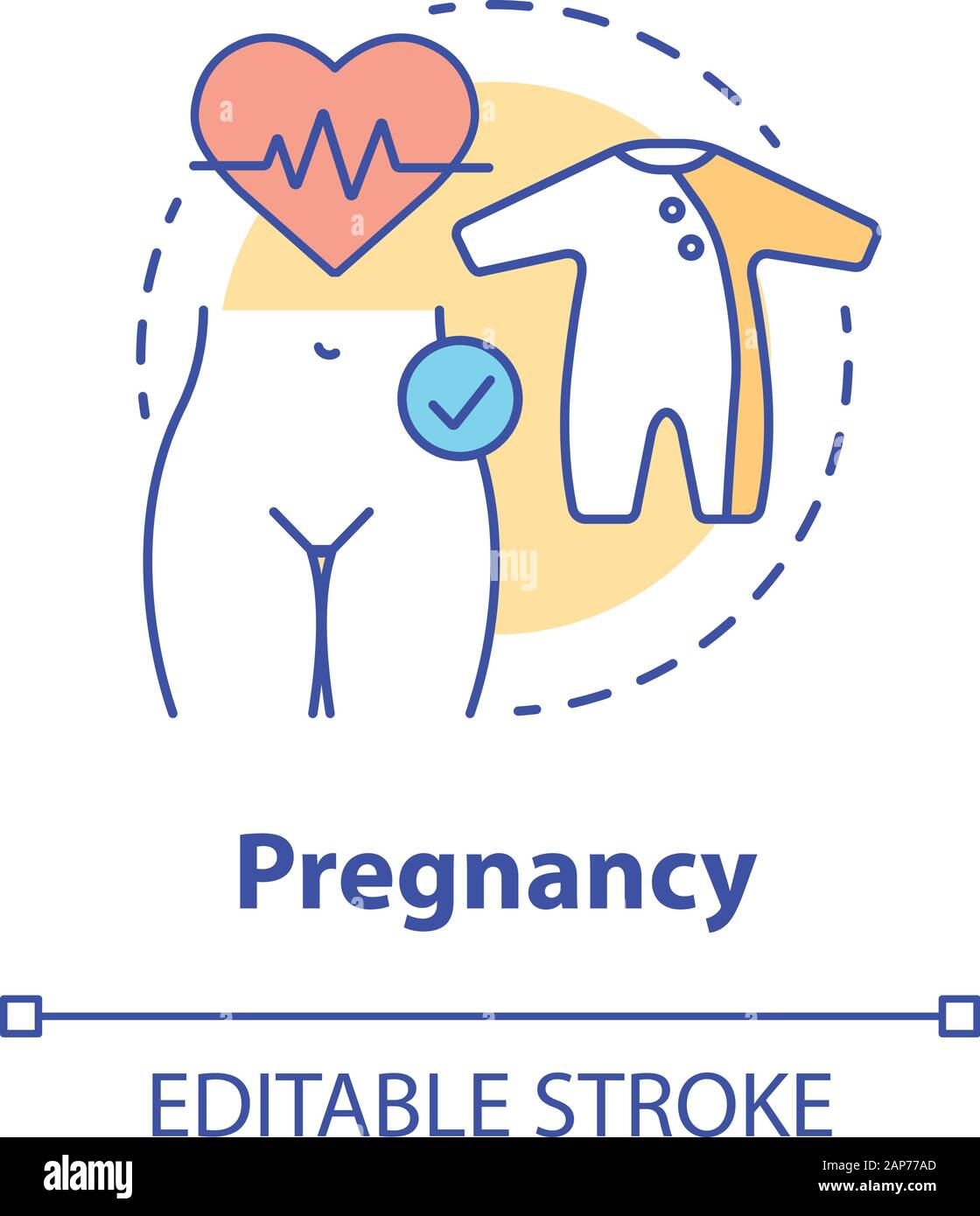 Pregnancy concept icon. Maternity idea thin line illustration. Prenatal ...