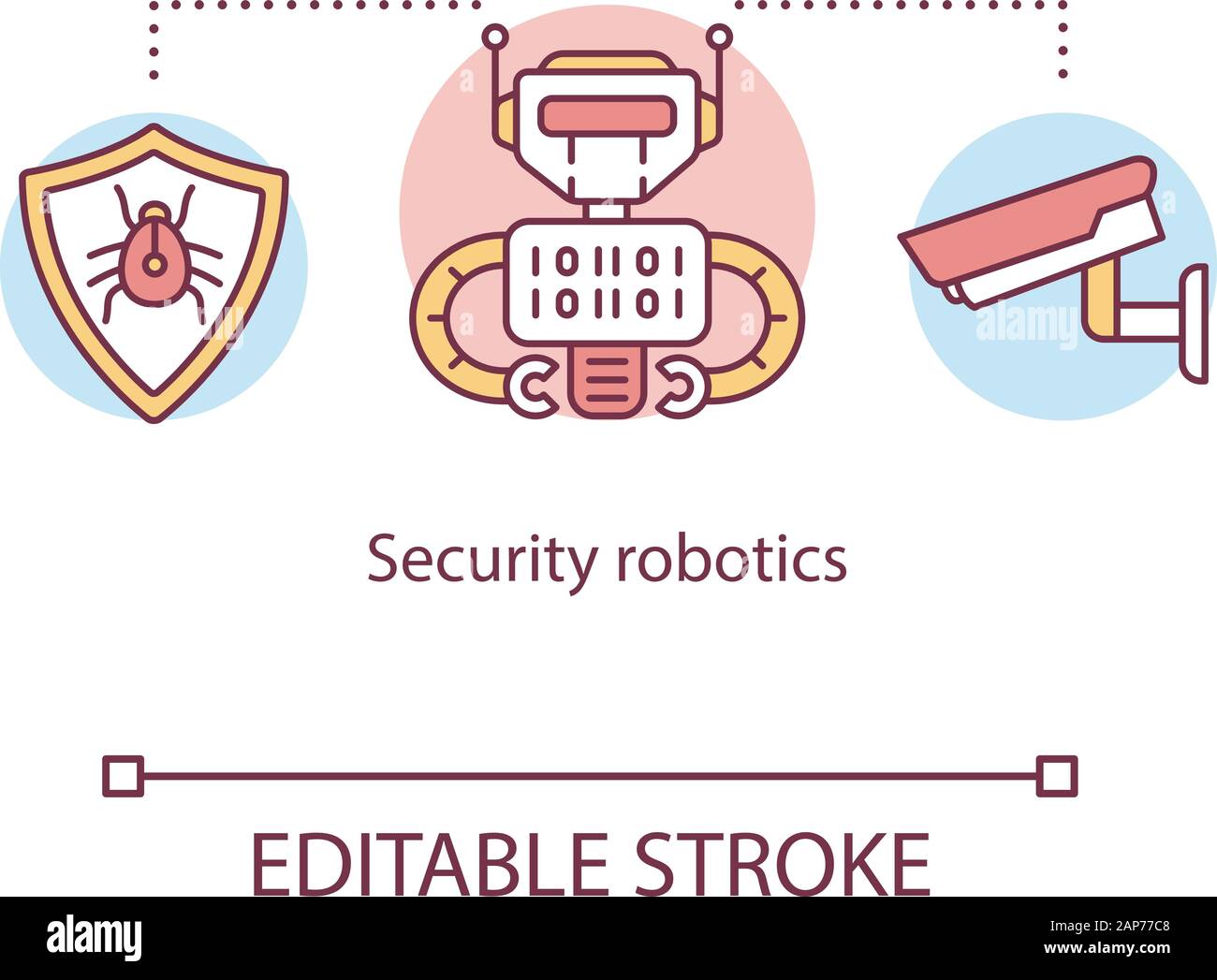 Security robotics concept icon. Automatic system for monitoring cyber ...