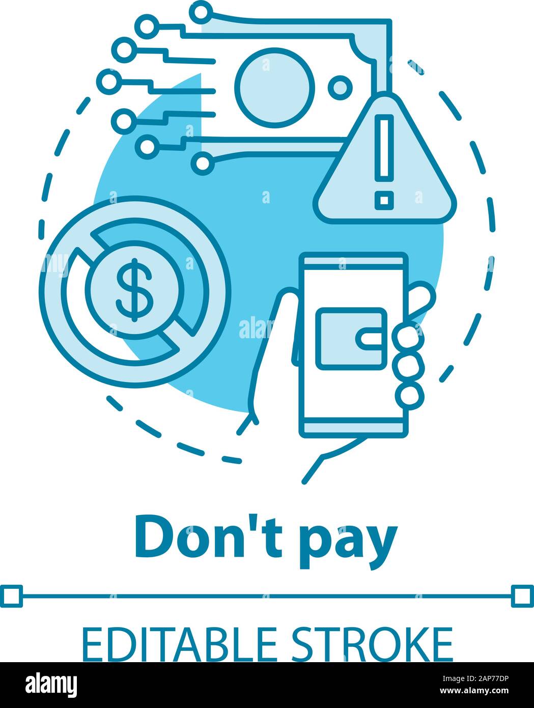 Dont pay concept icon. Online payment fraud danger. Protection of ...